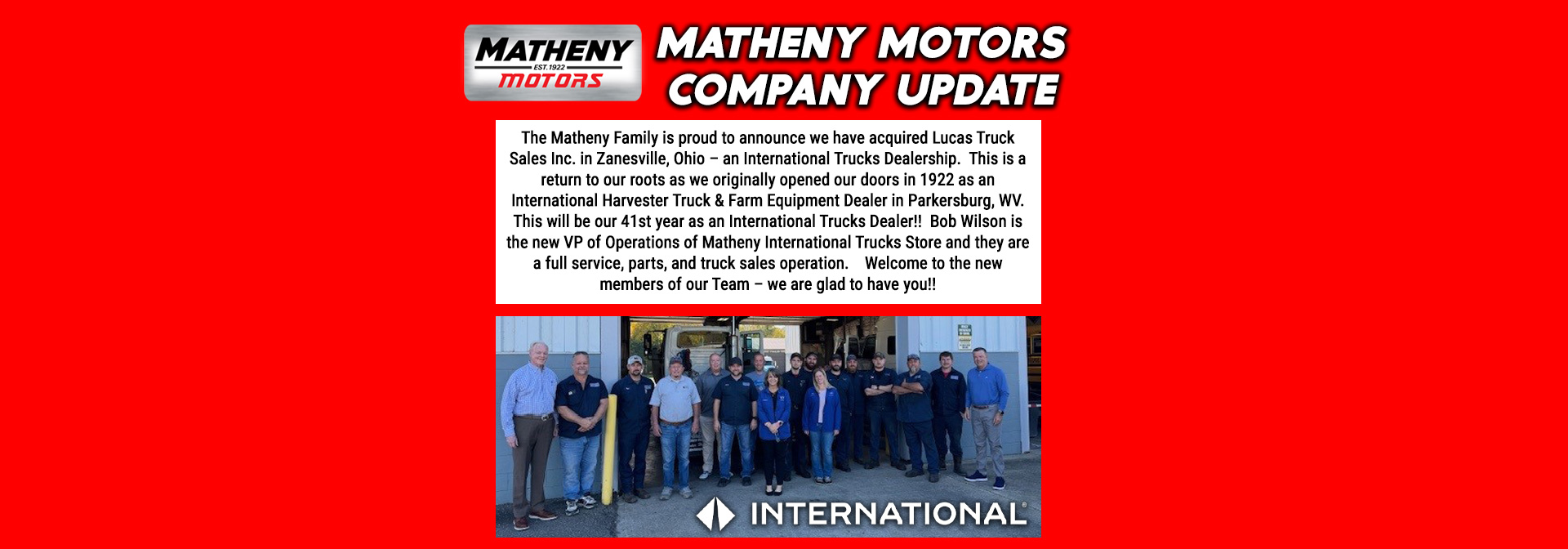 Matheny International Truck | Zanesville, Ohio | Full Service Dealership